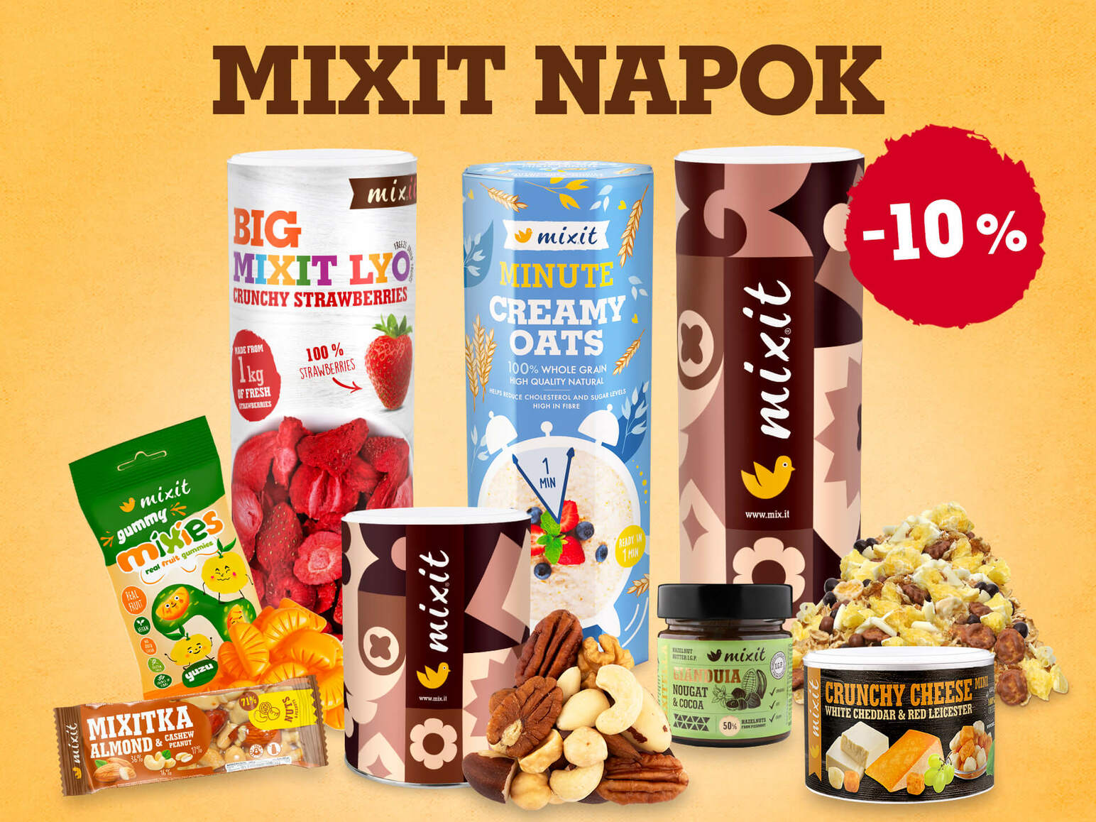 Mixit.hu: Teljes ajánlat csak nálunk. Müzli, gyümölcs, csokoládé, dió | Mixit.hu
