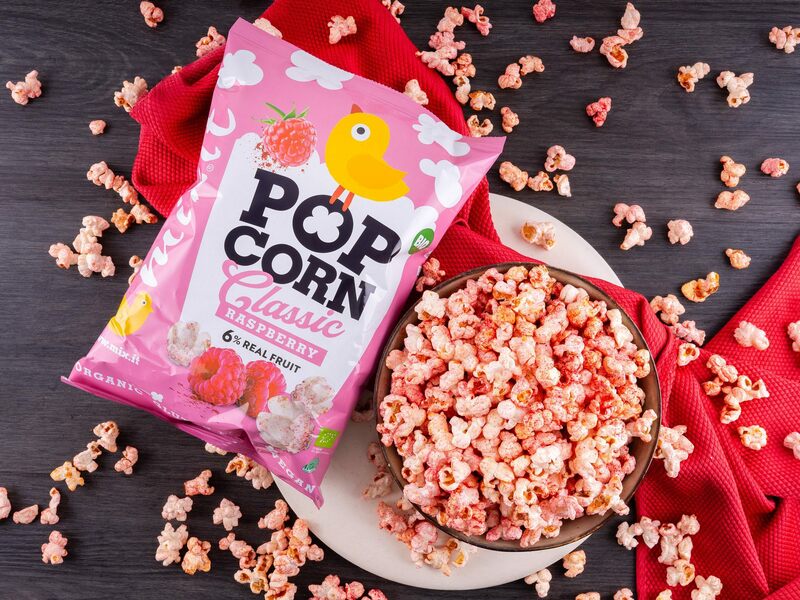 Velký BIO popcorn – Malina (75 g) | Mixit.cz