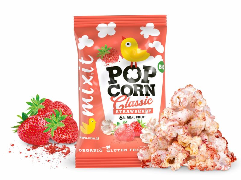 BIO popcorn do kieszeni - Truskawka (13 g) | Mixit.pl