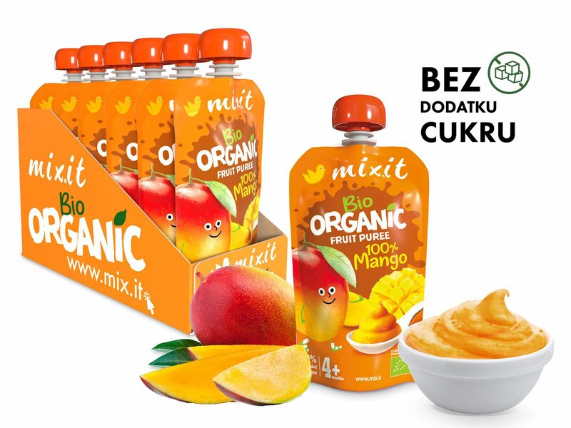 BIO owocowy mus Mixit - 100% Mango (6 szt.) | Mixit.pl