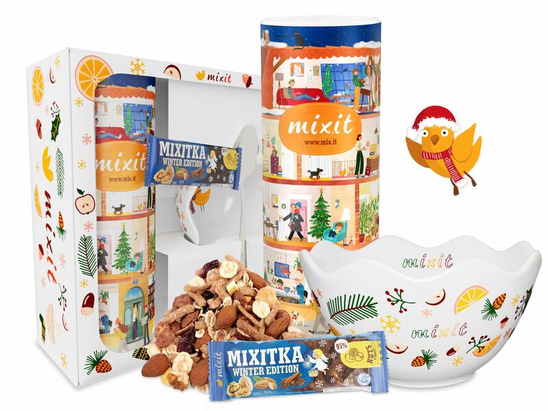Zestaw podarunkowy z Bożonarodzeniowym MIXEM i miską | Mixit.pl